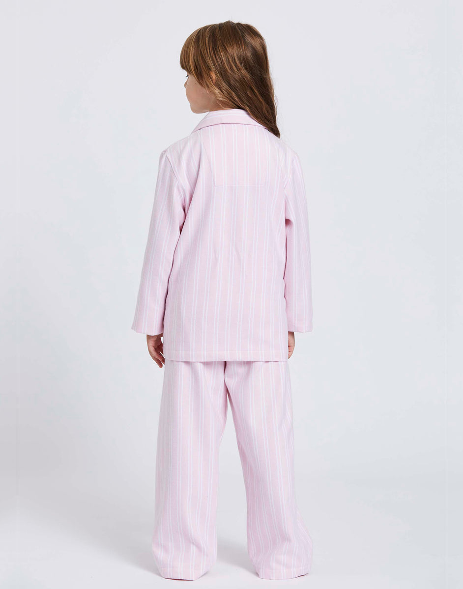 'Pink Stripe' Girls Pyjamas – Classic Cotton