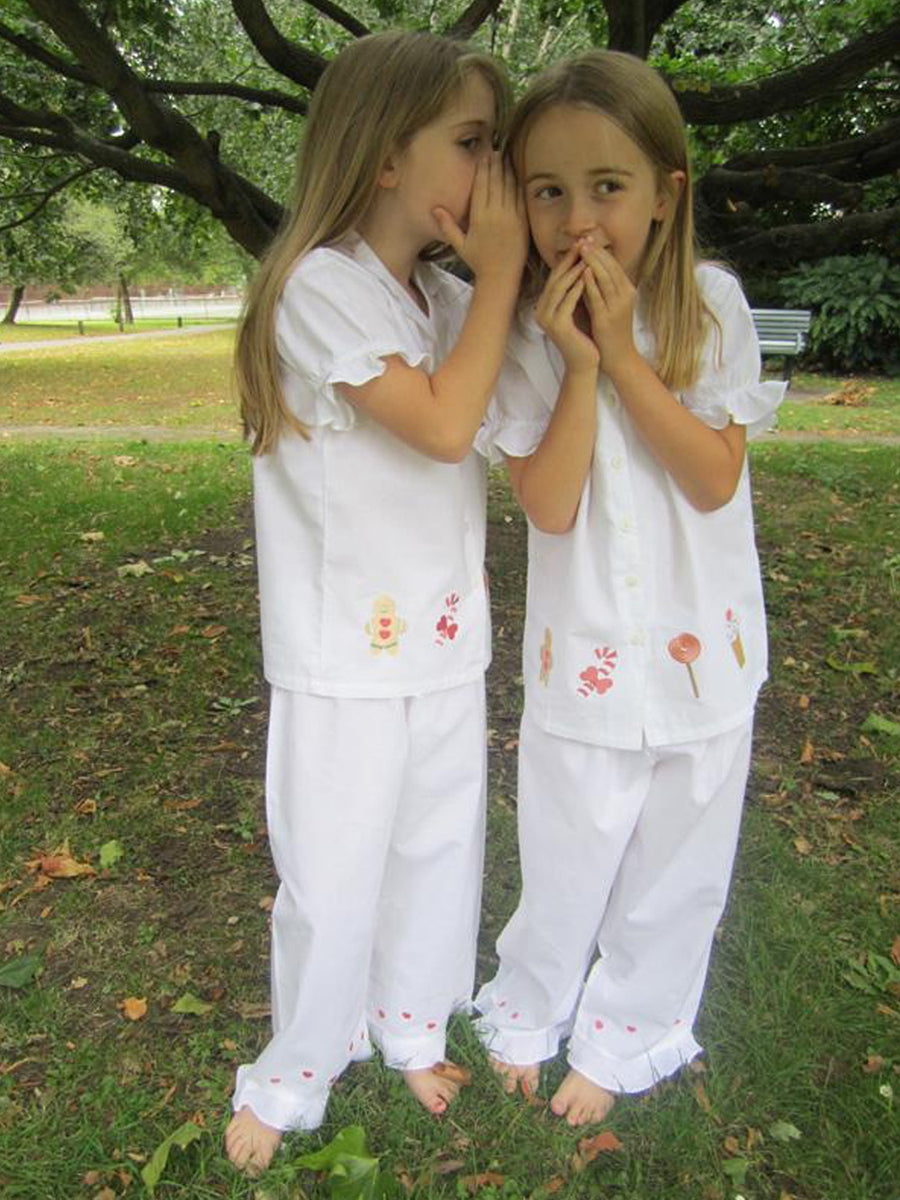White 100% Cotton Girls Pyjamas - Gingerbread – Classic Cotton